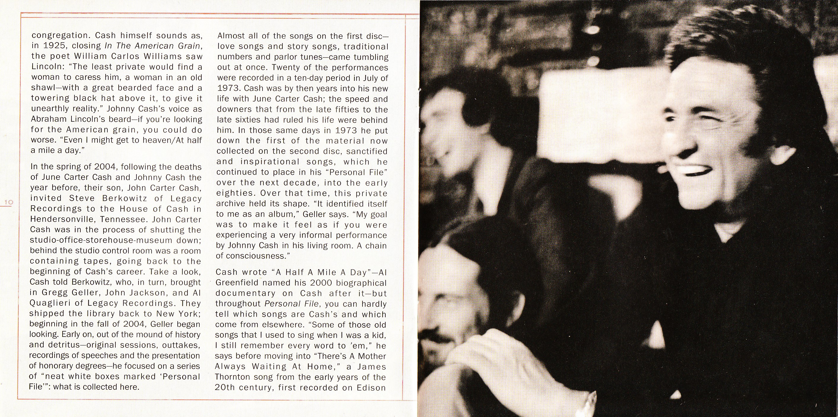 Johnny Cash Personal File : Booklet 7 | CD Covers | Cover Century ...